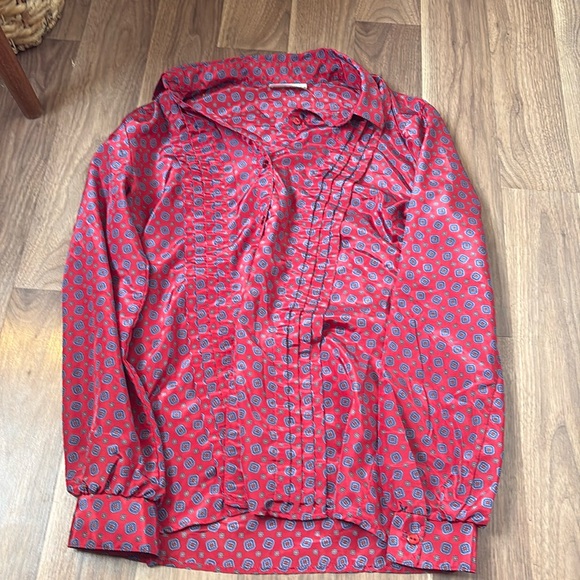 Laura Mae | Tops | Laura Mae Button Down Shirt With Ruffles Size S ...